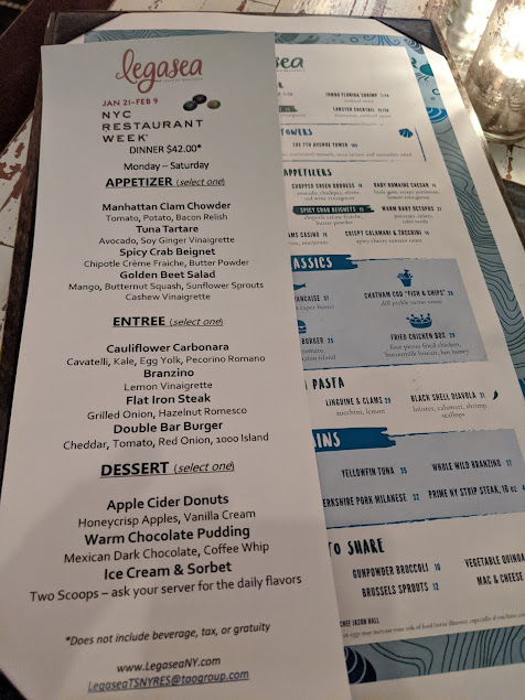 Legasea Bar & Grill Menu | Seafood, Prices, Hours at Moxy Times Square NY