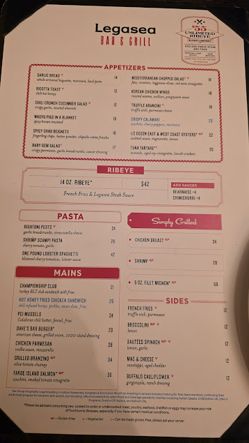 Legasea Bar & Grill Menu | Seafood, Prices, Hours at Moxy Times Square NY